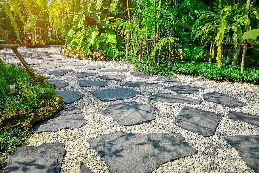 Paver And Pebble Walkways